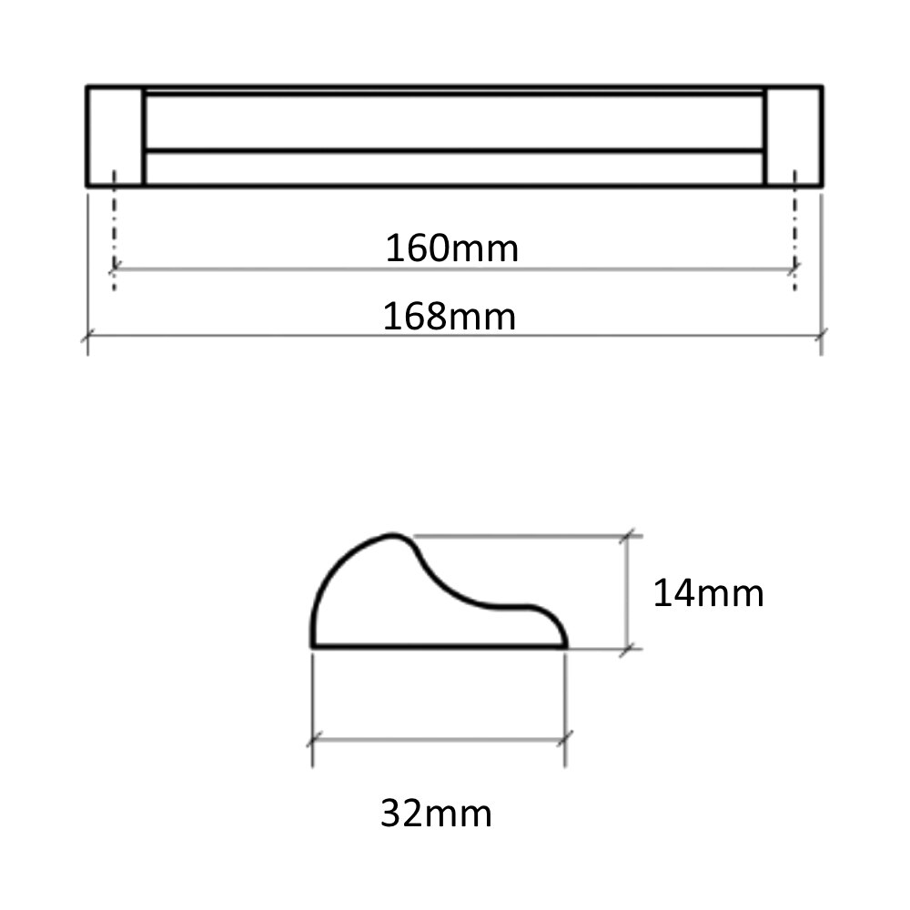 Set de 8 manere de mobilier AERZETIX, seria Anabar, 160 mm, crom / inox ...