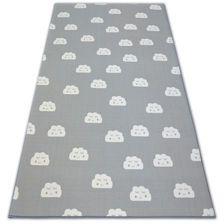 Covor - mocheta antiderapanta pentru copii nori gri, 150x150 cm - eMAG.ro