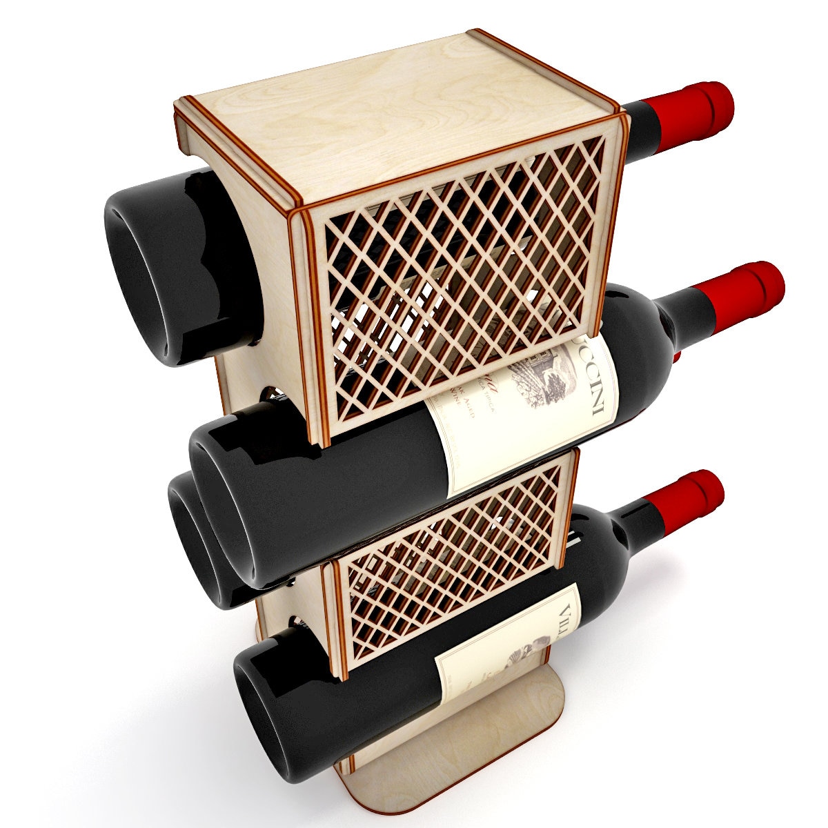 Suport sticle de vin din lemn 36x16.7x14.2 cm - eMAG.ro