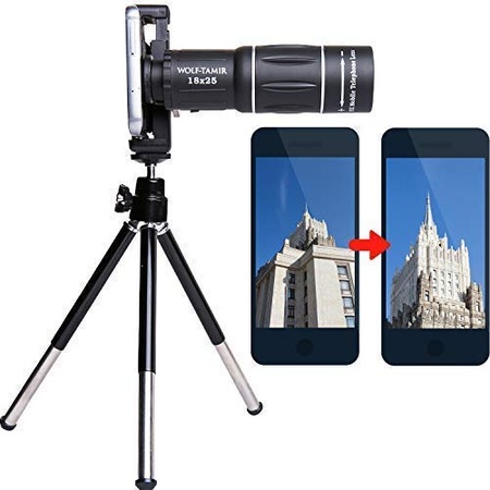 Teleobiectiv Optic 18 x pentru Telefoane Mobile cu Clip Extensibil si ...