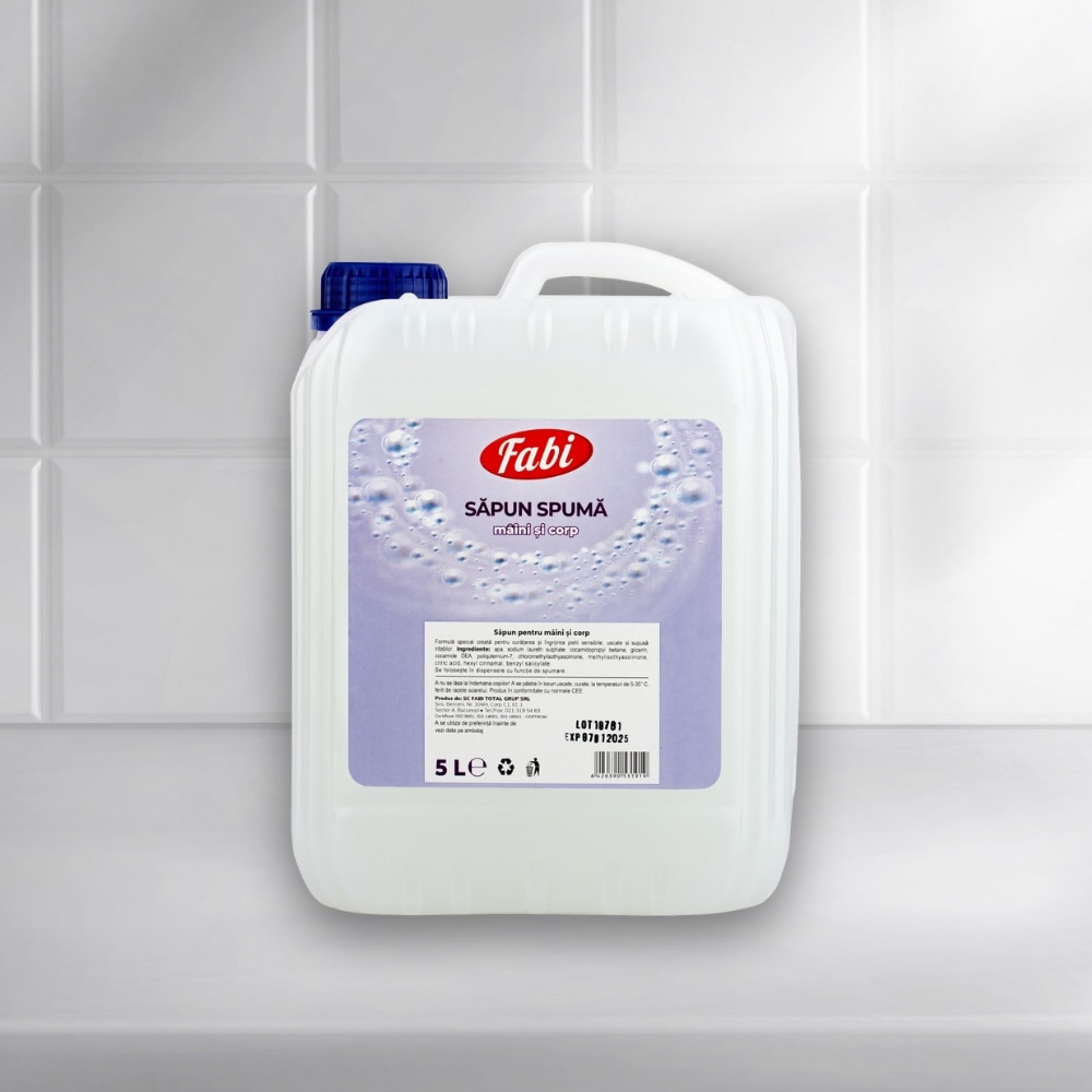 Sapun spuma, Fabi, 5L, special conceput pentru pielea sensibila, fara ...