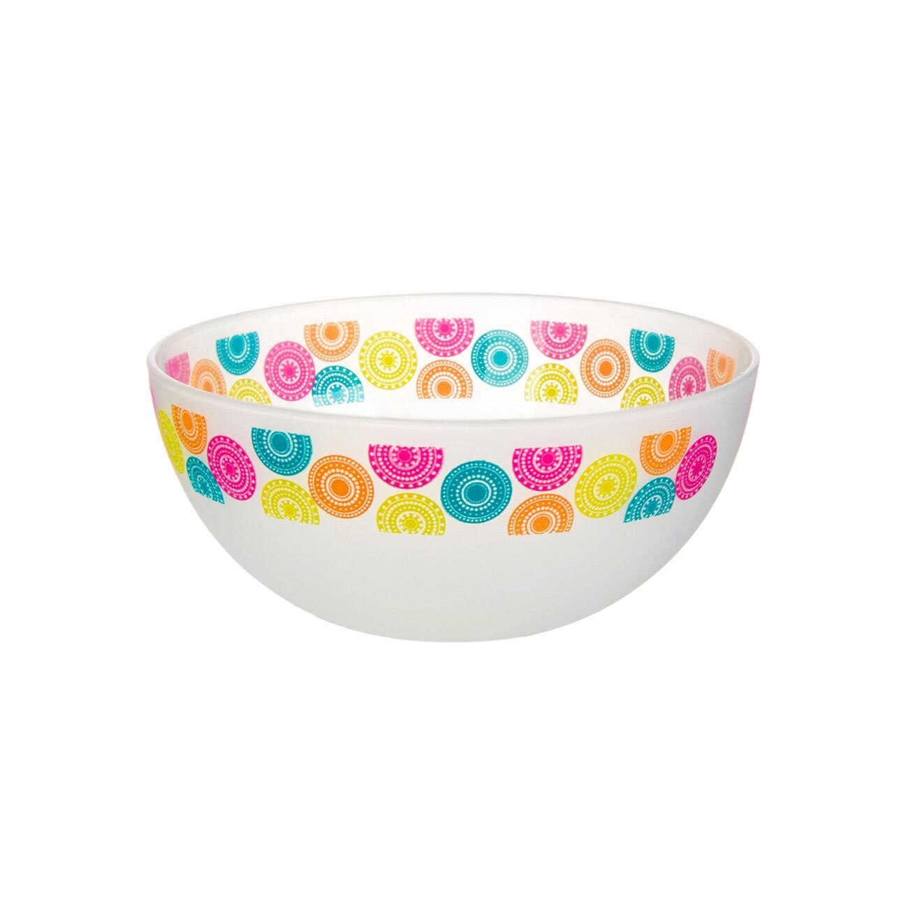 Bol de plastic cu design buline colorate, DecorCasa, 14 x 7 cm, 400 ml ...