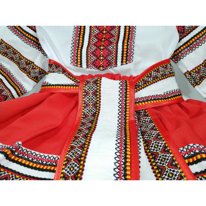 Costum Popular pentru fete, rosu, 1 an - eMAG.ro