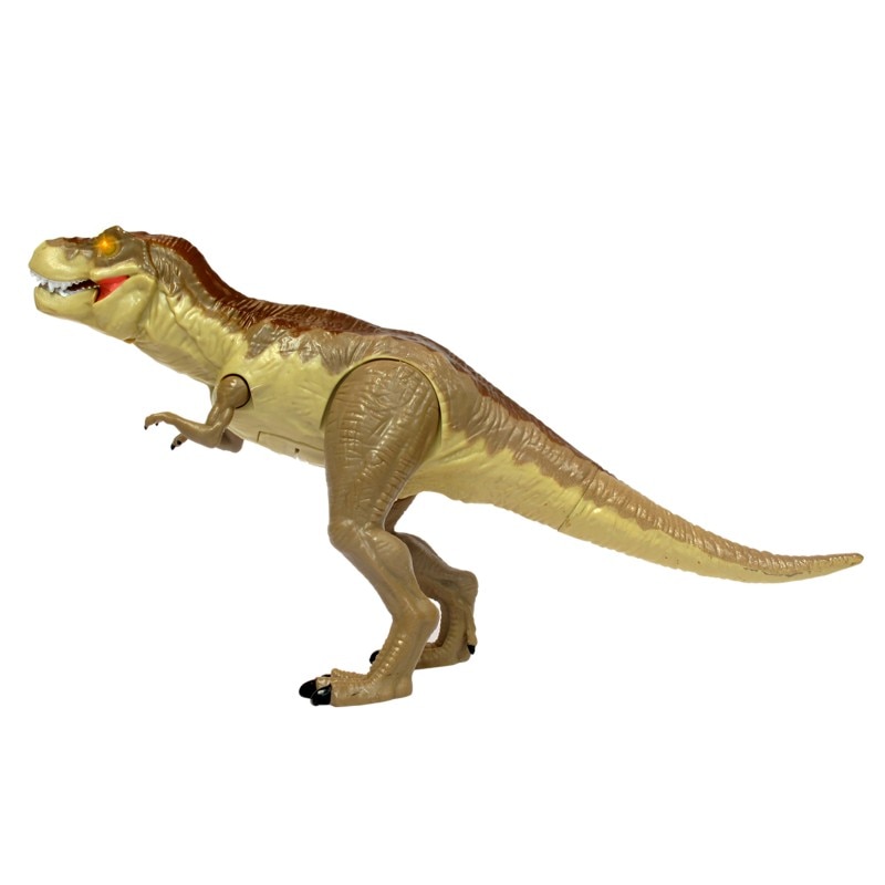 Dinozaur cu sunete si lumini Tyrannosaurus Rex, 21 x 20 cm, Galben ...
