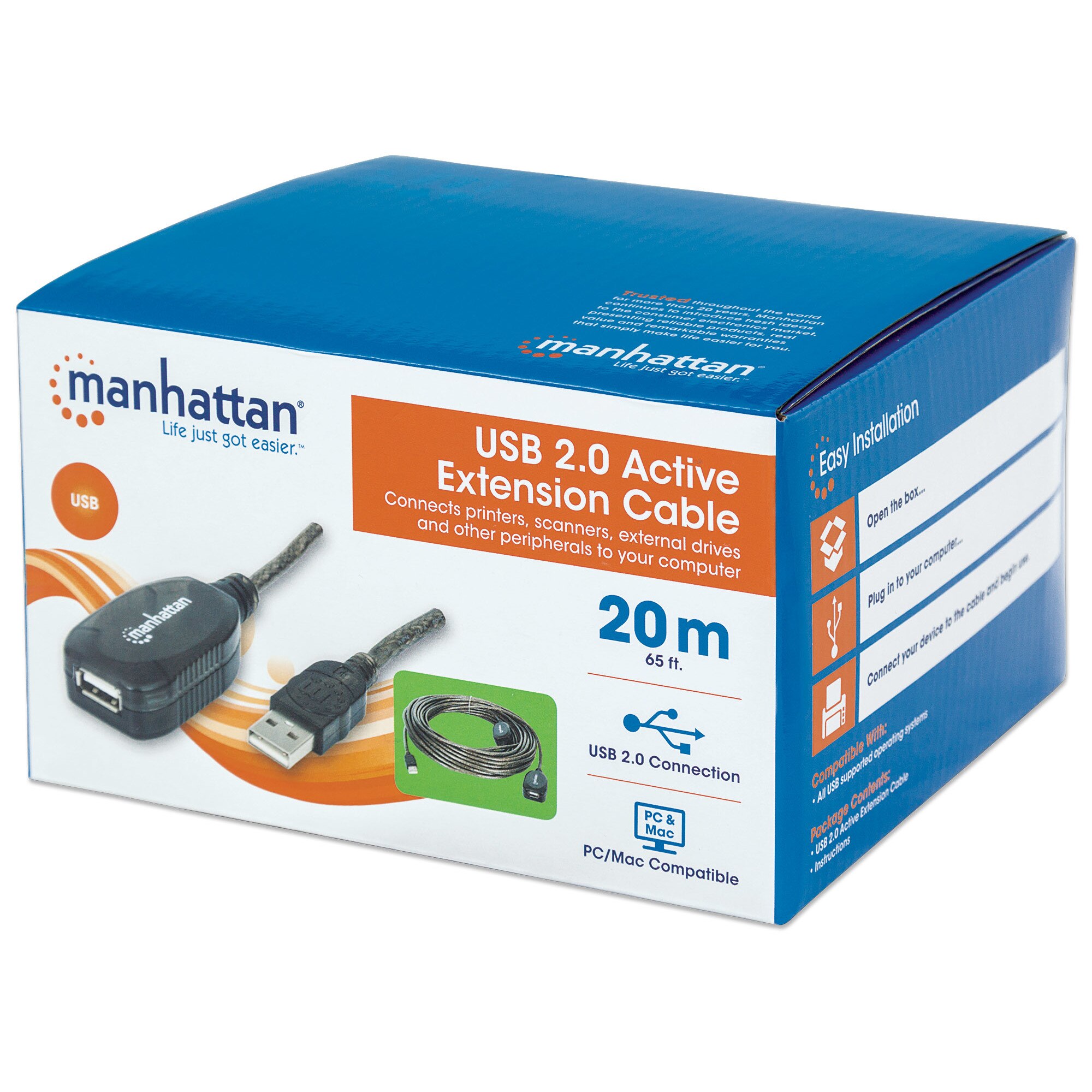 Manhattan USB кабел 150958, USB 2.0, удължител USB A женски / USB A ...