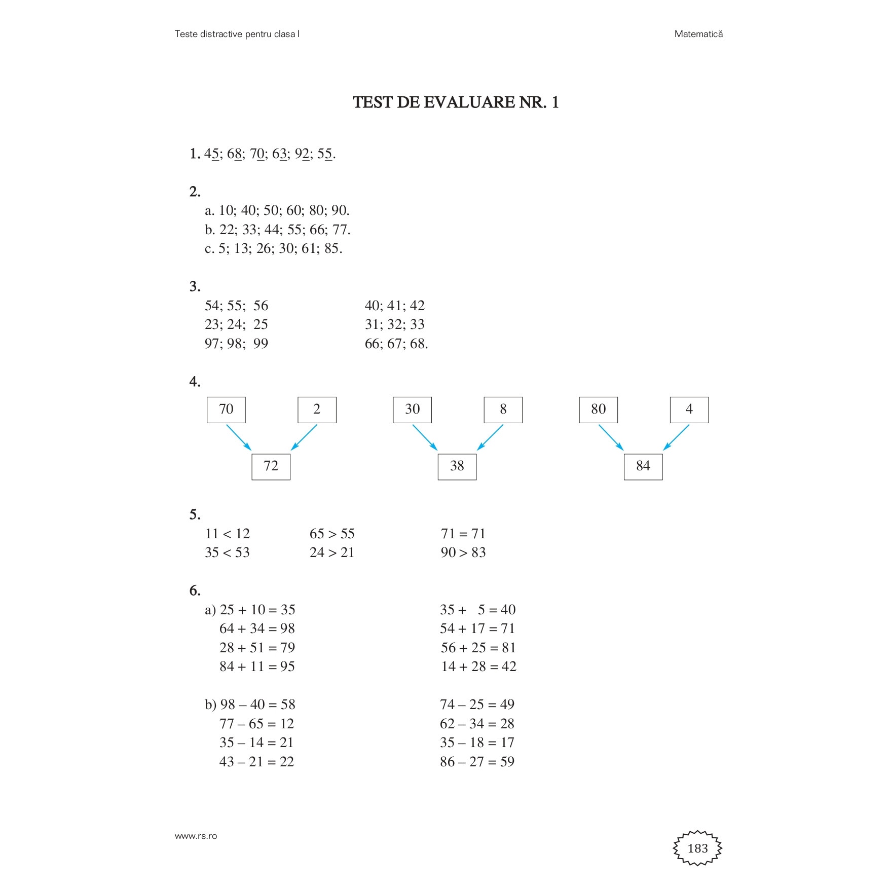Teste Distractive Limba Romana Si Matematica Pentru Clasa I EMAG ro