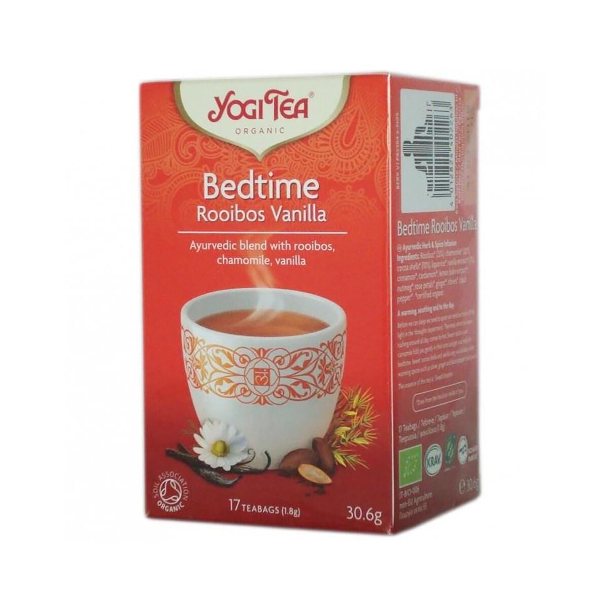 Ceai de seara cu rooibos si vanilie, BIO, 17 pliculete (30.6g), Yogi ...