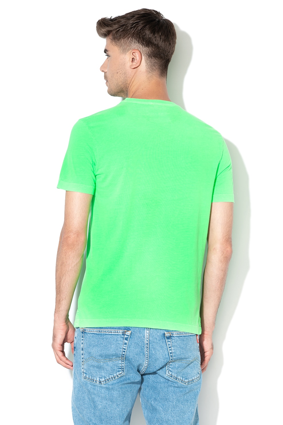 United Colors of Benetton, Póló logós hímzéssel, Neonzöld, EL-XXL - eMAG.hu