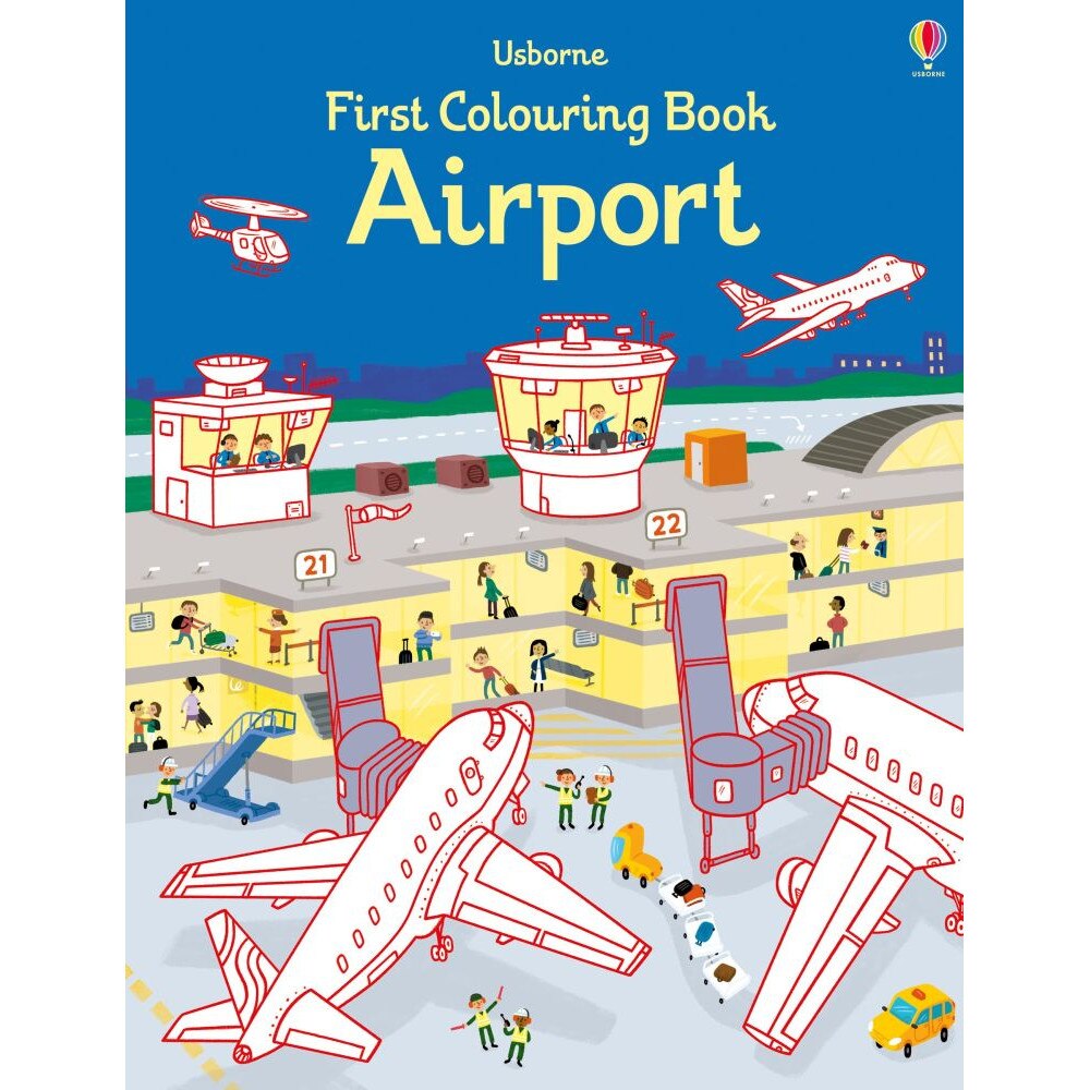 Carte de colorat "Airport" de Simon Tudhope, 3 ani+, Usborne - eMAG.ro