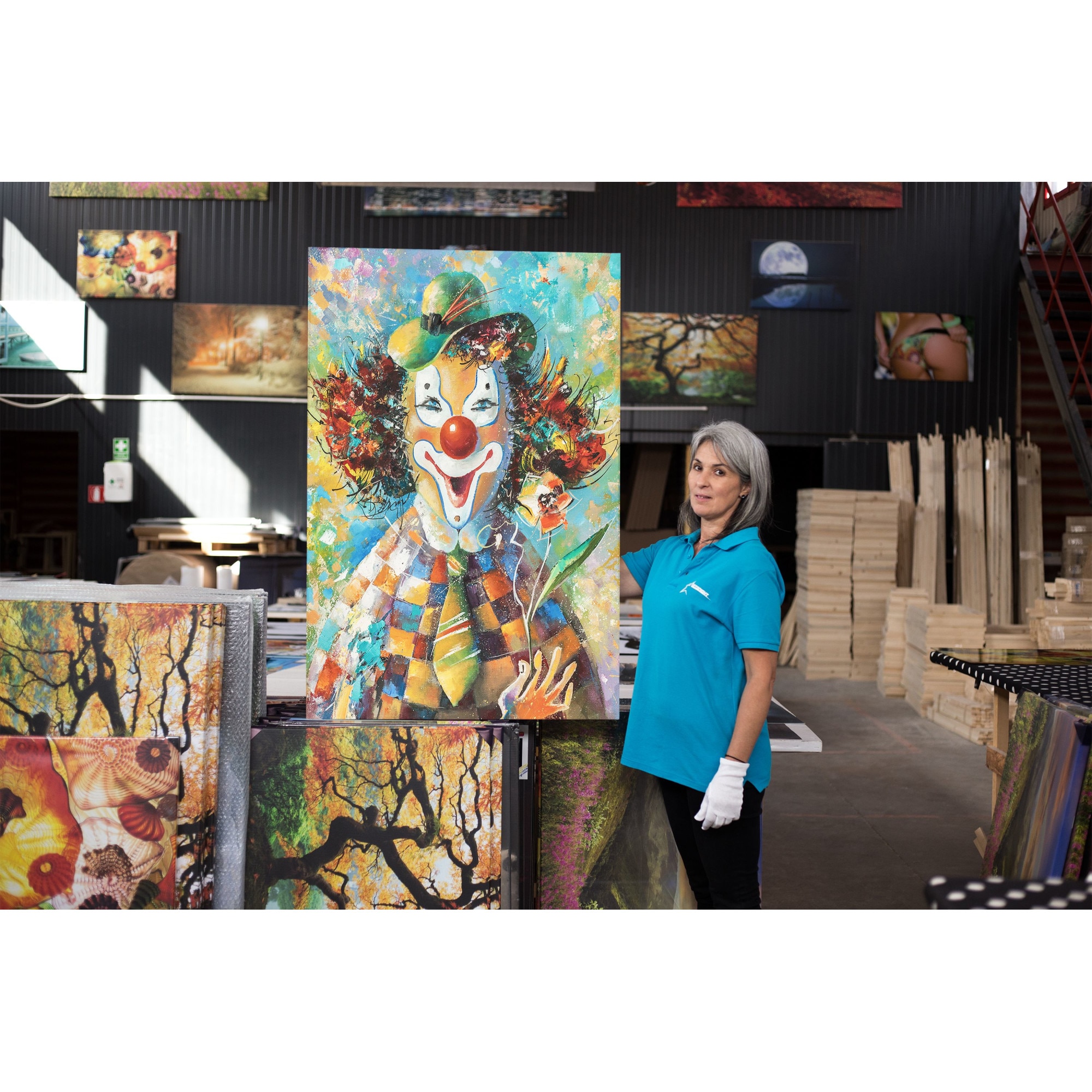 DualView Startonight festmény A bohóc, világít a sötétben, 120 cm x 80 ...