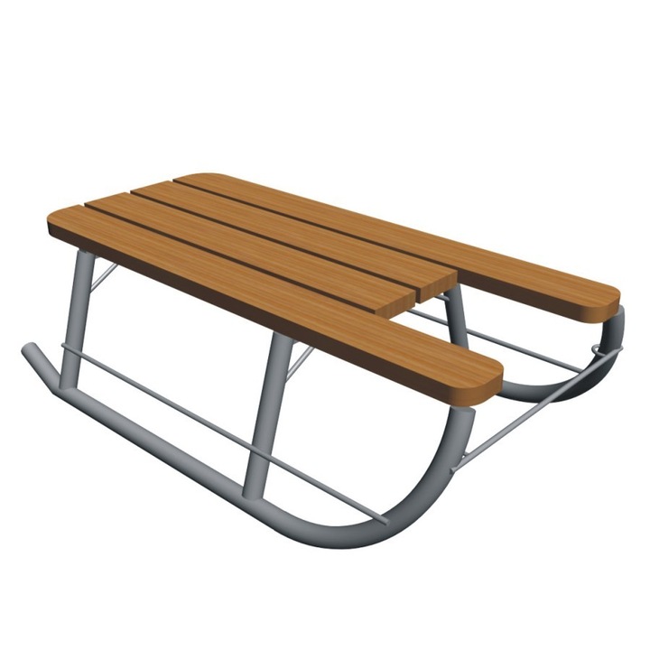 Saniuta din metal si lemn pentru copii cu dim 65 x 38 x 20.8 cm, ATS ...