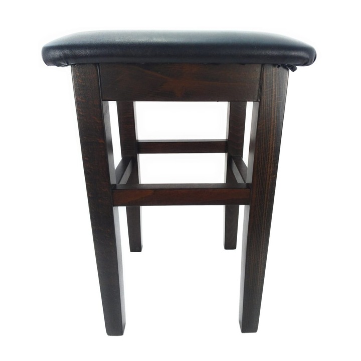 Taburet bucatarie tapitat cu piele ecologica wenge, cadru din lemn ...