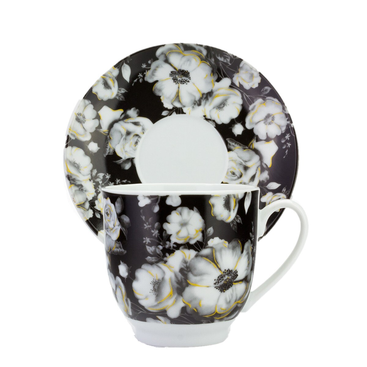 Set cesti de cafea MALOOKI, 12 piese. Desen multicolor, 180 ml. Black ...