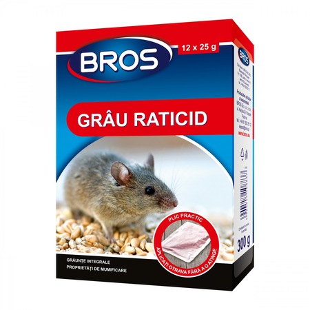 Отровна примамка за борба с мишки и плъхове Bros, Атрактивен вкус, Бърз ...