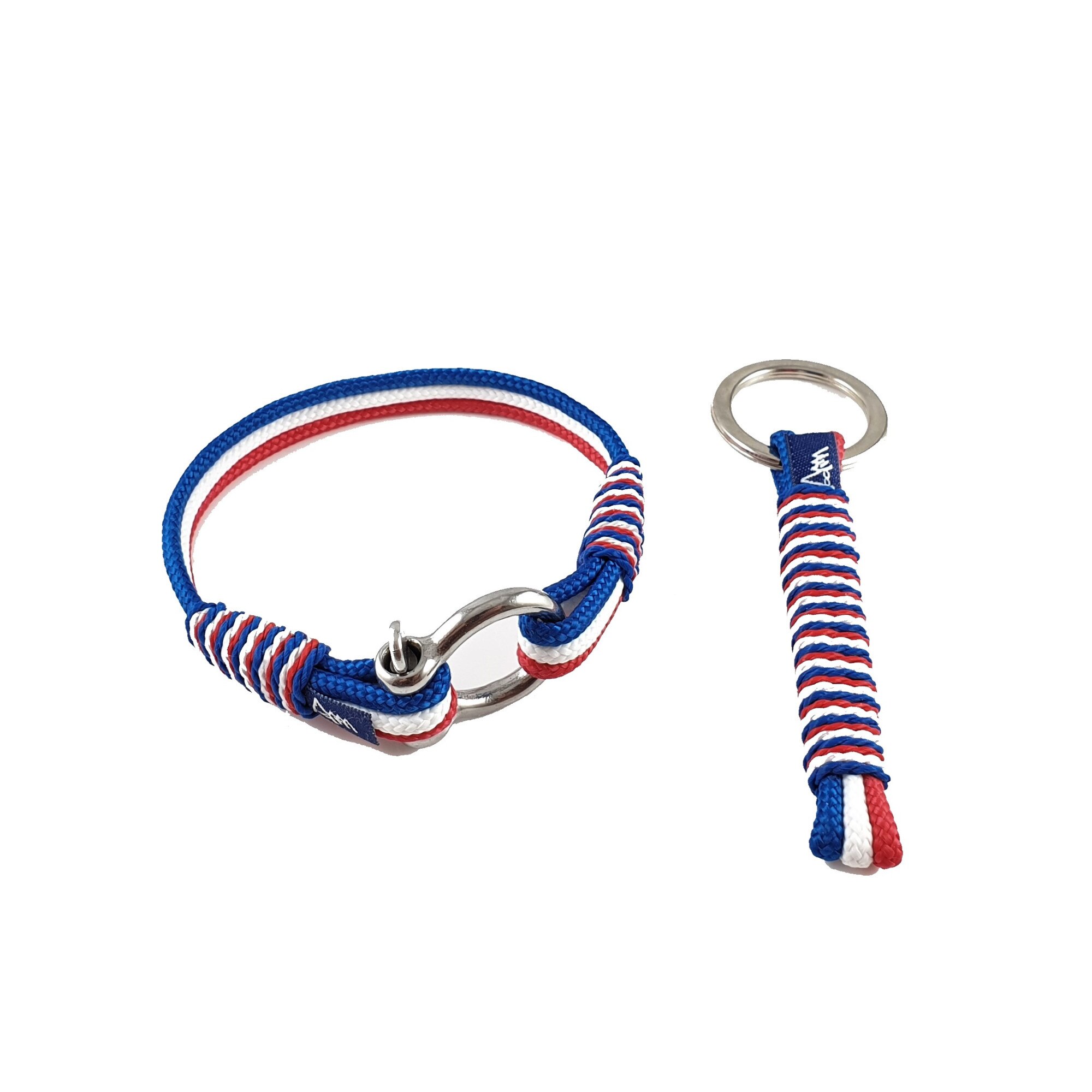 Bratara + breloc, Albert Alpine, alb, albastru,cordelina - eMAG.ro