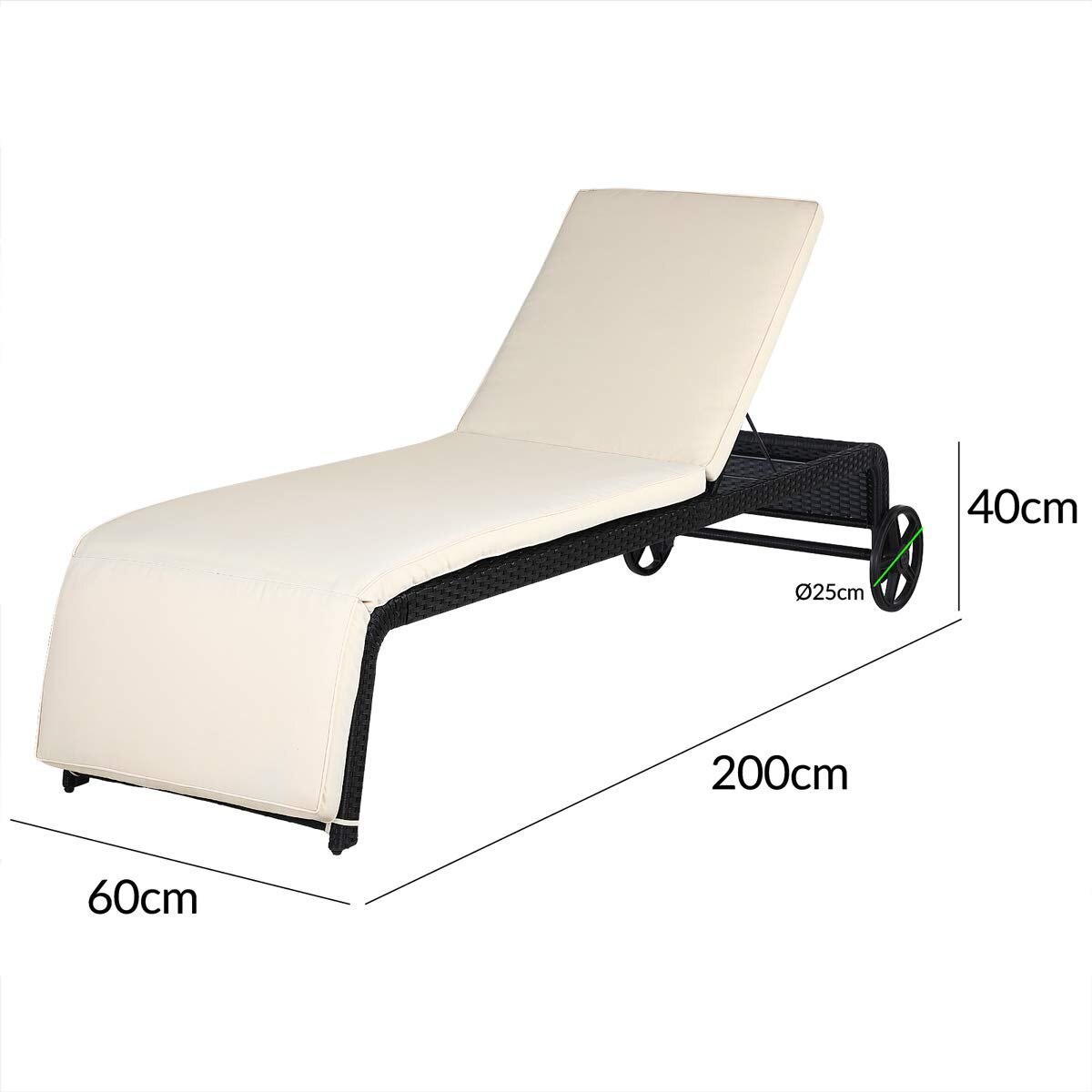 Scaun, sezlong din poliratan, cu spatar reglabil in 5 trepte, cu perna ...