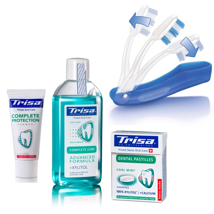 Pachet Trisa Travel format din pasta de dinti Trisa Revital Sensitive ...