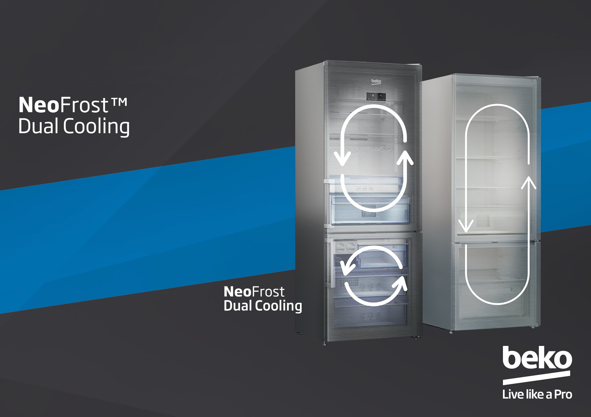 Beko GNO4331XPN Side by side hűtő, 433 l, M:177 cm, NeoFrost Dual ...