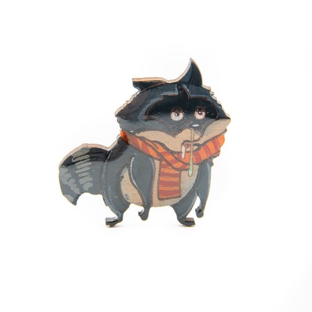 ДЪРВЕНА брошка Frozen Raccoon - eMAG.bg