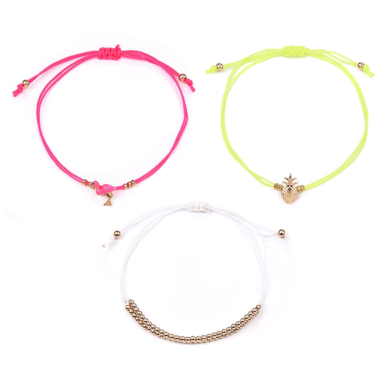 Set 3 bratari colorate cu ananas si flamingo, DecorCasa - eMAG.ro