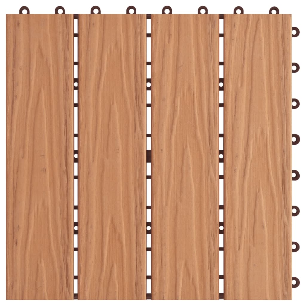 Set de 11 placi de podea in relief, vidaXL, Lemn compozit, 30 x 30 cm ...