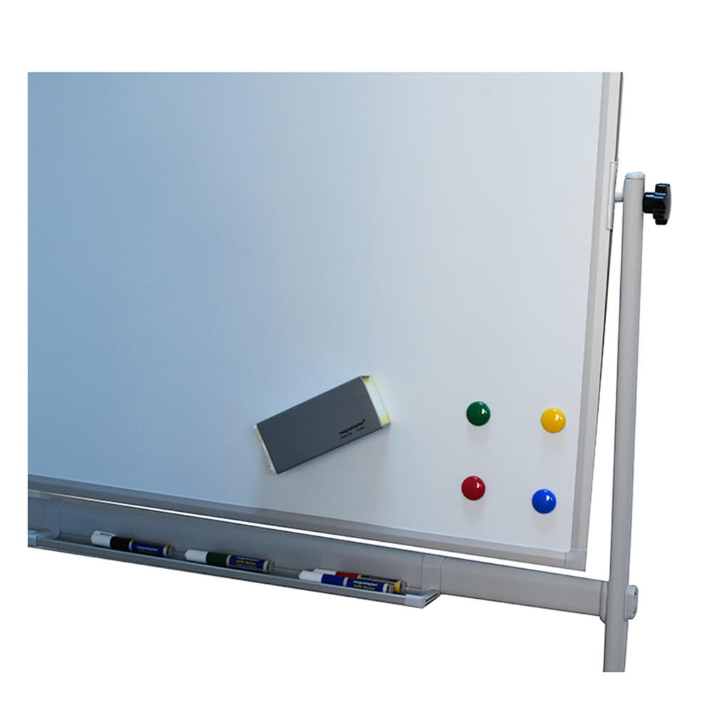 Pachet whiteboard rotativ mobil, ACCENTA, 120x150 cm si accesorii ...