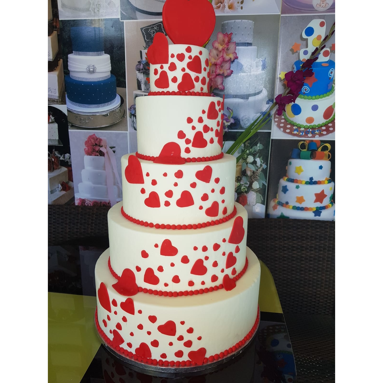 Macheta rotunda tort, VALITIME VDR, 4 etaje poliester, 48x40x32x26 cm ...