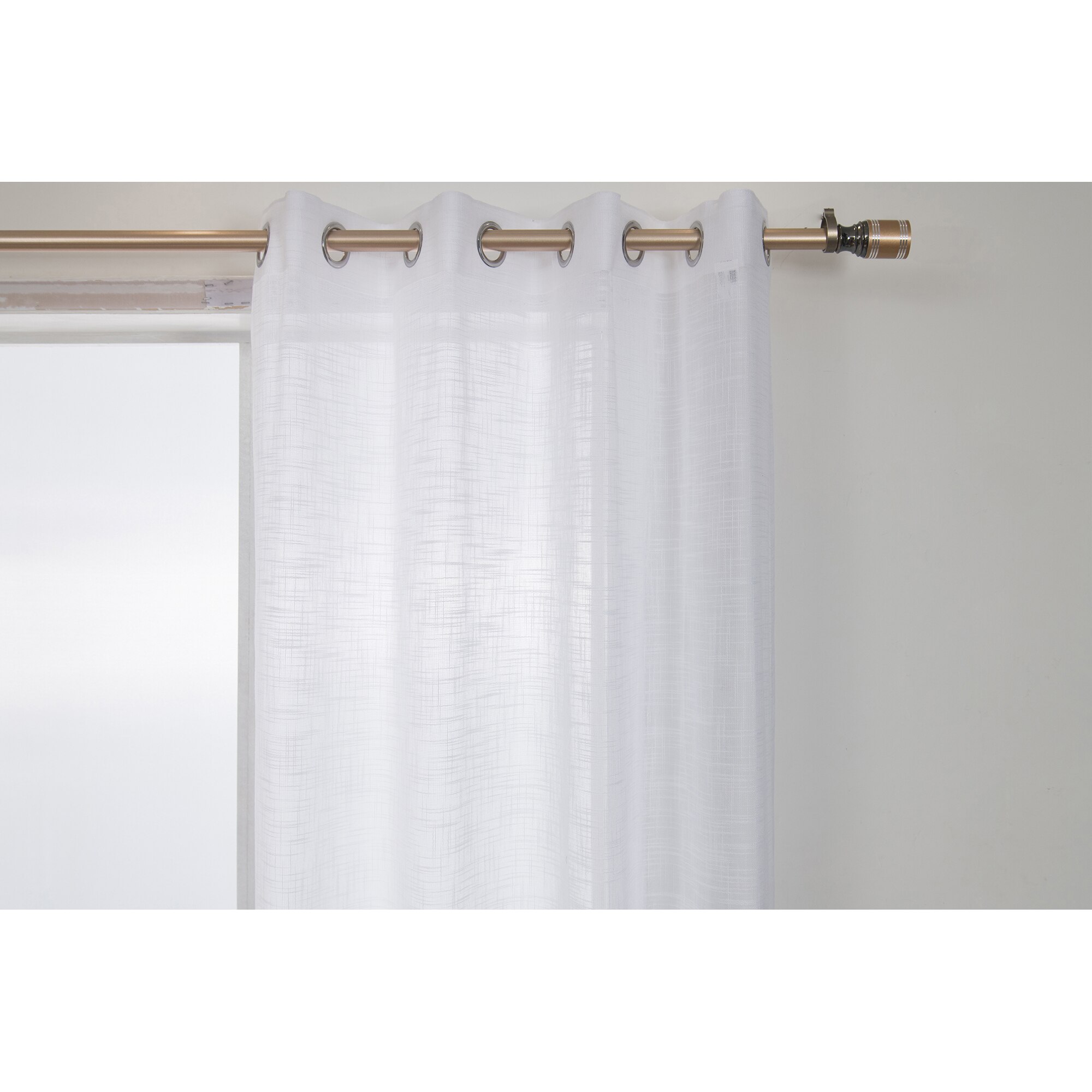 Set perdele Kring, 2 * 140x245 cm, Poliester, Alb - eMAG.ro