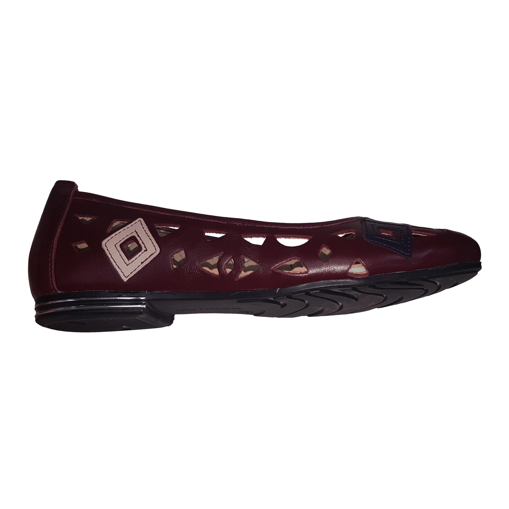 Balerini dama din piele naturala, visiniu, 36 - eMAG.ro