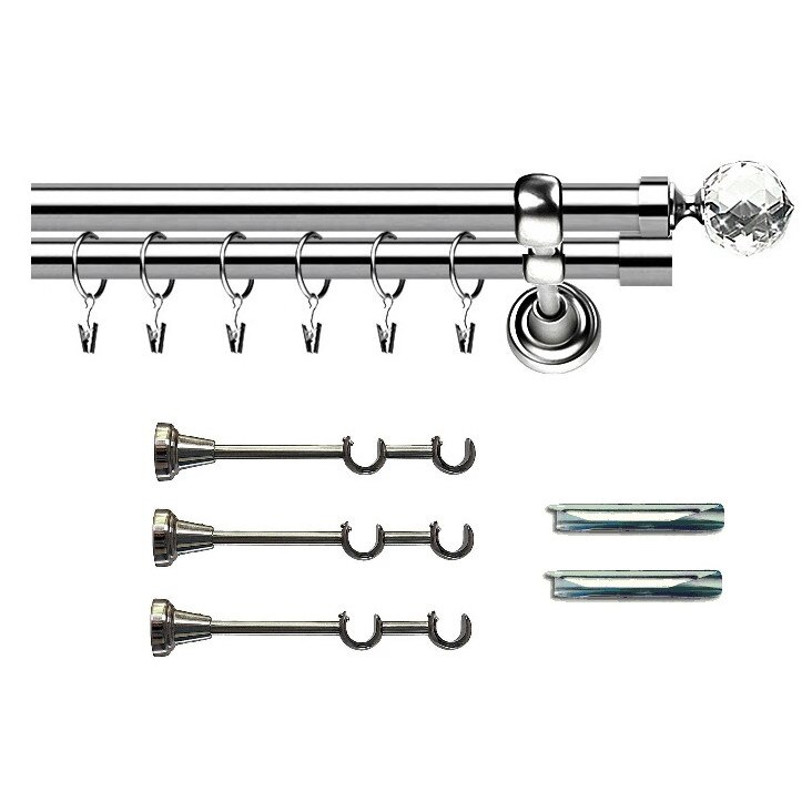Set complet pentru fereastra Galerie Kula Crystal 19/19 - 280 cm - inox ...