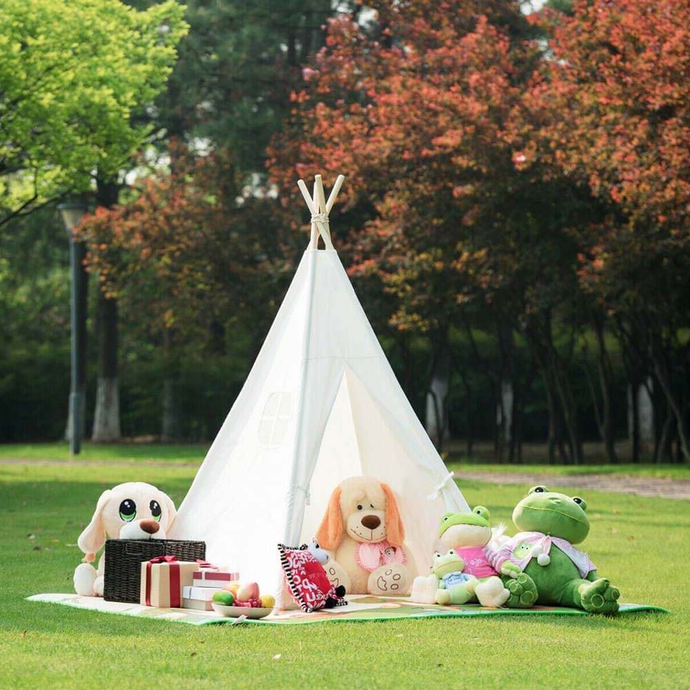 Cort indian Timeless Tools pentru copii, 150 x 155 x 130 cm, Alb - eMAG.ro