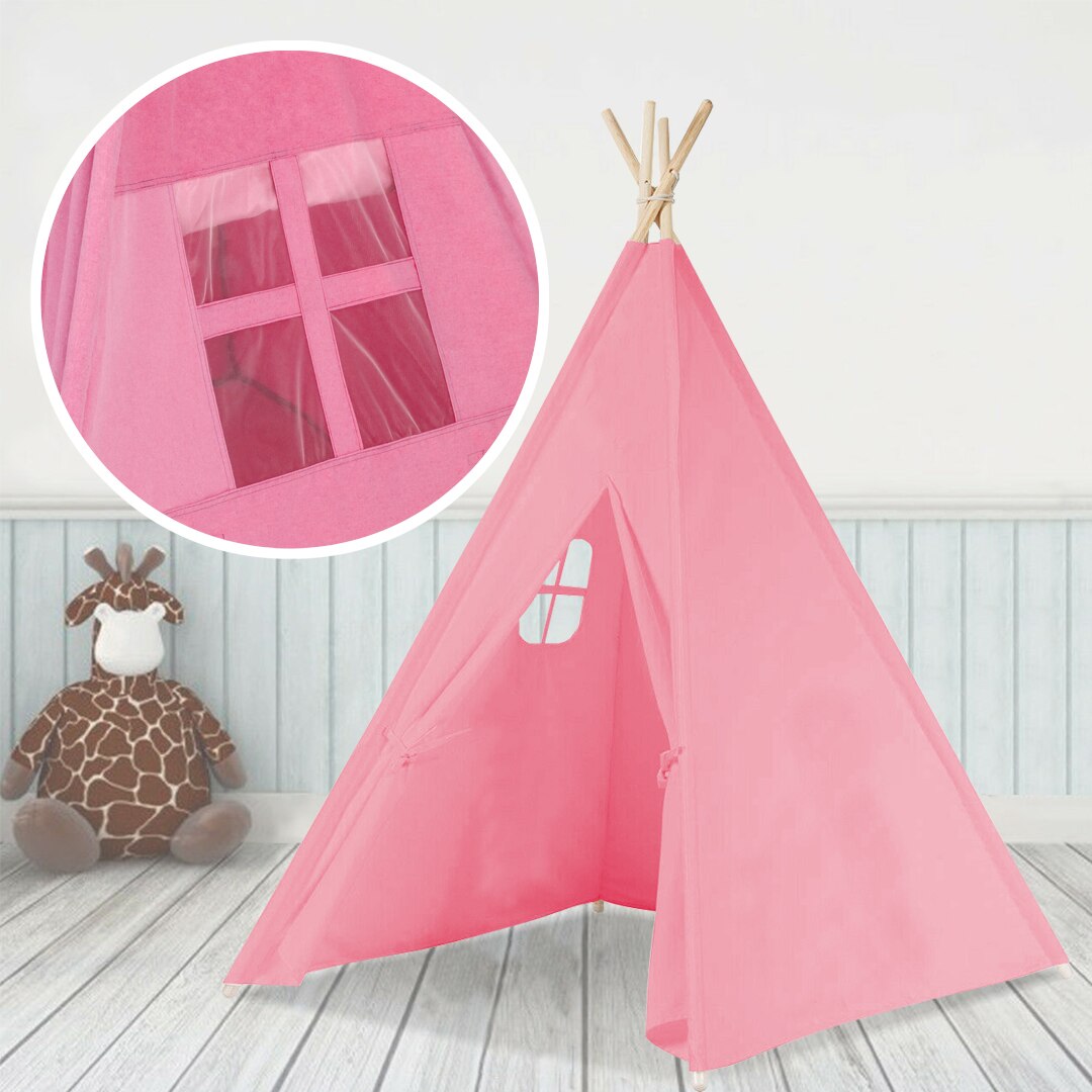 Cort indian Timeless Tools pentru copii, 150 x 155 x 130 cm, Roz - eMAG.ro