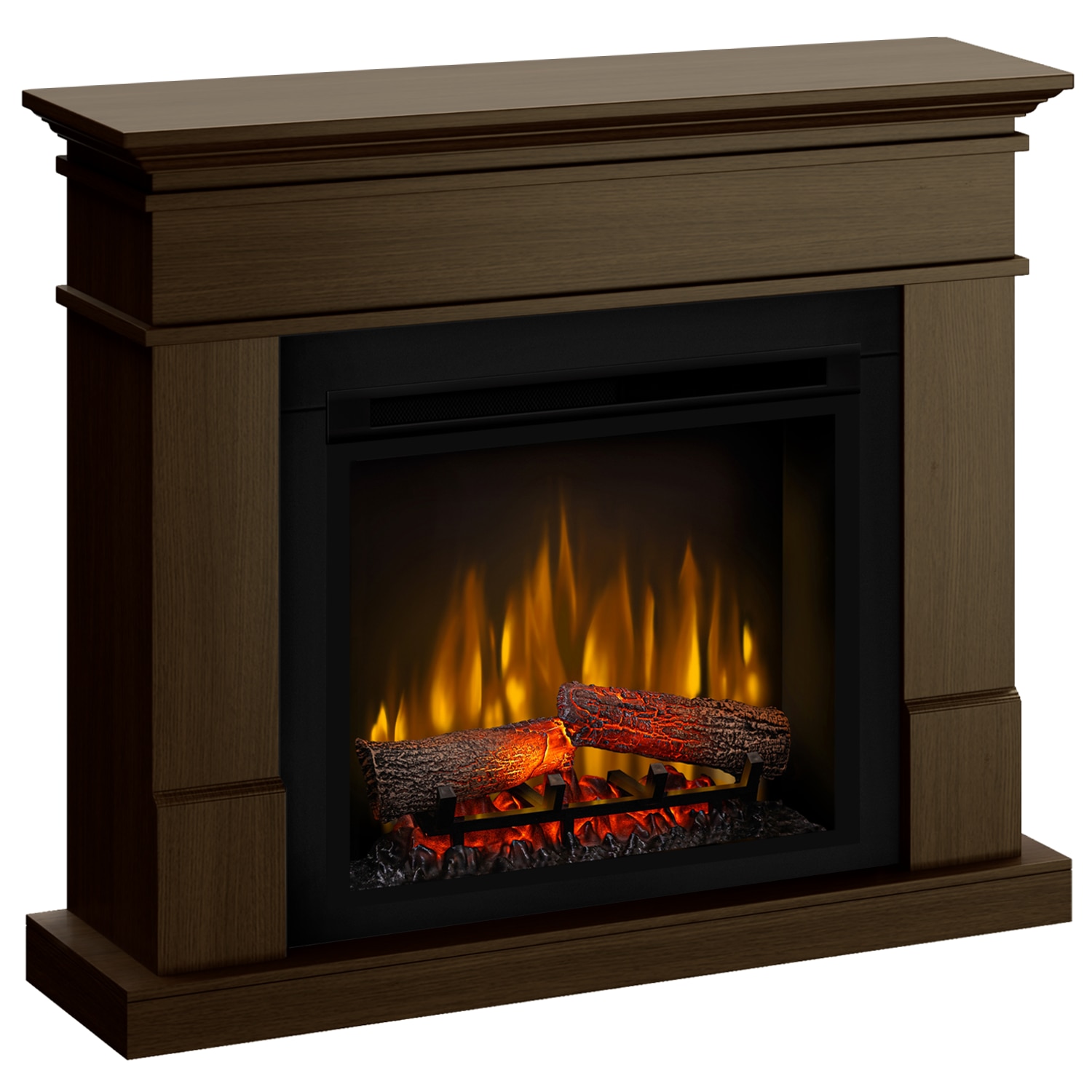 Semineu electric Lisabona nuc 110 x 95 x 30cm, cu focar electric 3D ...