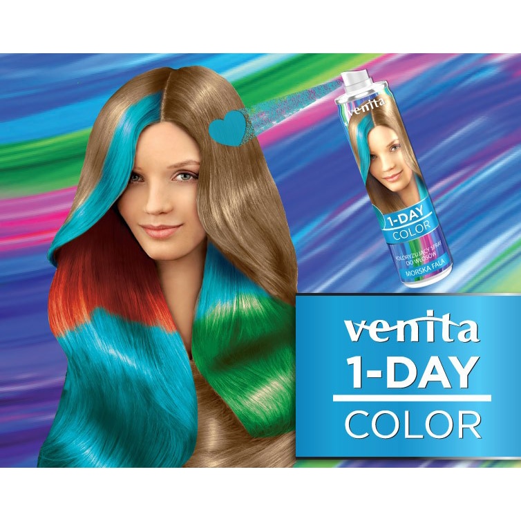 Spray colorant pentru par Venita 1-Day, Verde Intens - Nr. 3, 60 ml ...