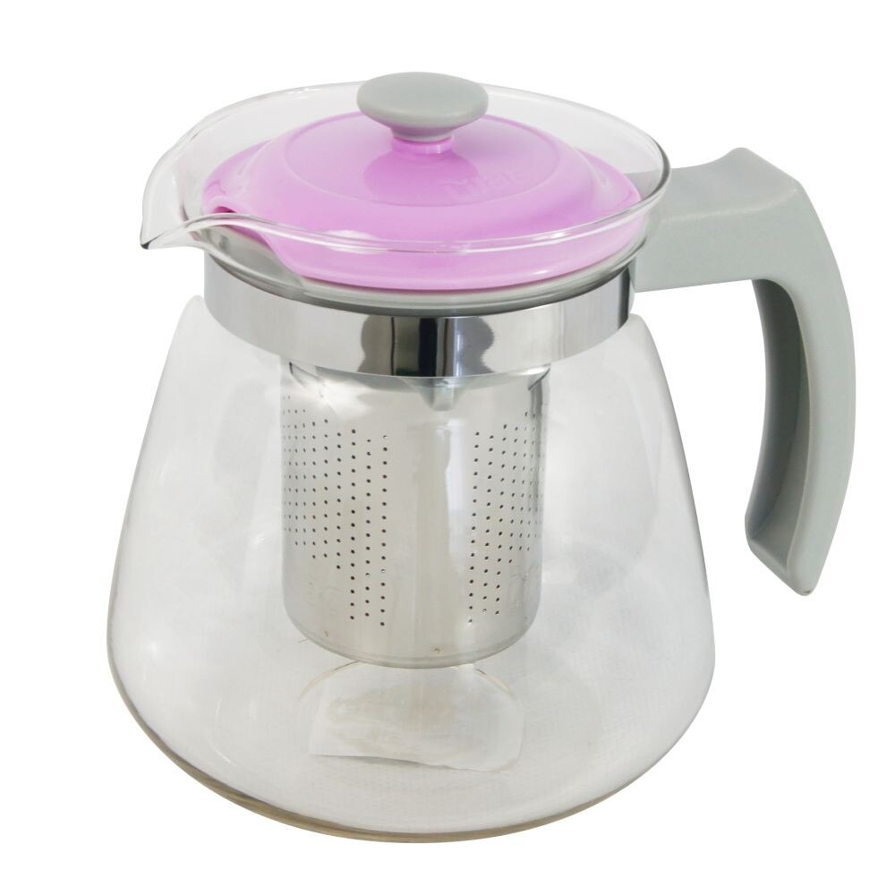 Ceainic sticla cu infuzor Schafer, inox, 900 ml, Roz - eMAG.ro