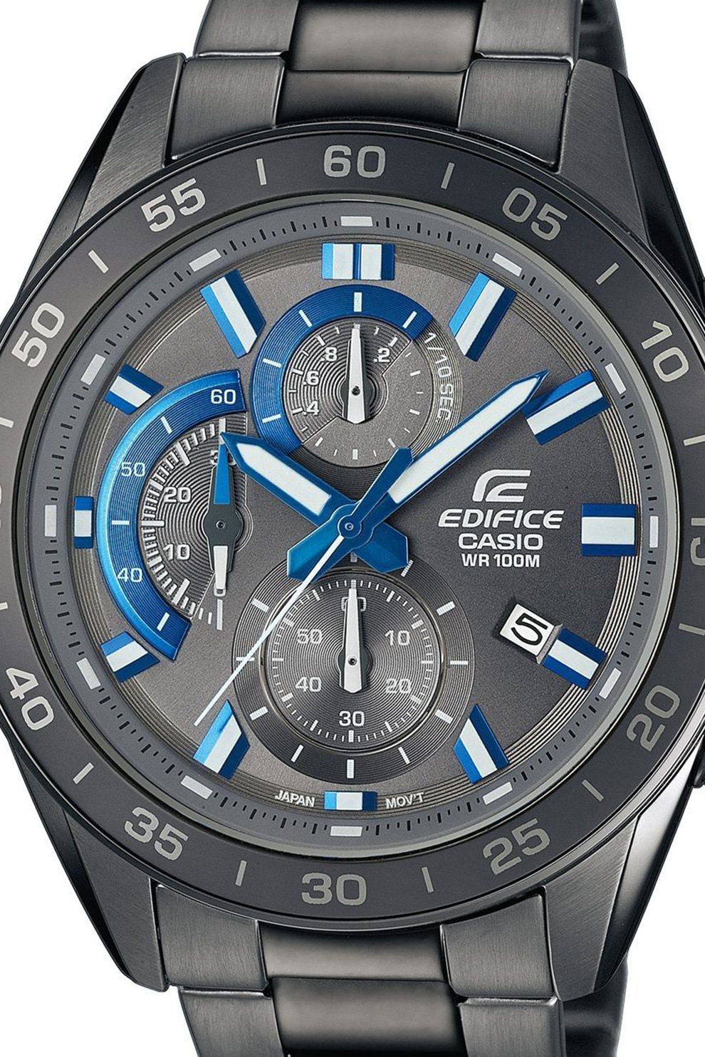 Casio, Ceas cronograf din otel inoxidabil, Argintiu inchis - eMAG.ro