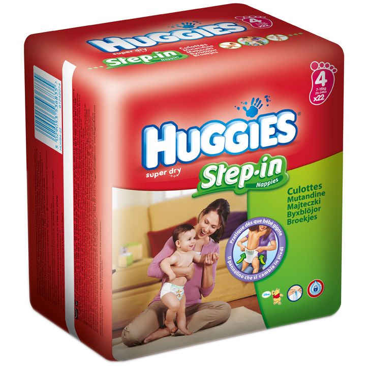 Пелени HUGGIES Step-In 4, 22 броя, SP 7-15 кг - eMAG.bg