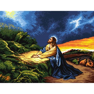 Goblen Isus la usa ta, Hudemas, kit goblen imprimat pe panza, cu fire ...