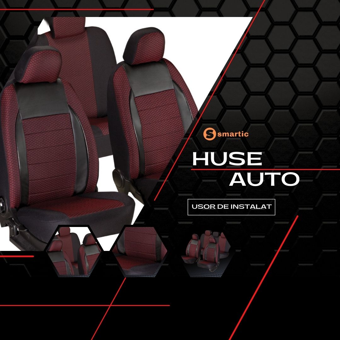 Set huse scaune auto Smartic®, Elegance, 11 piese, compatibile cu ...