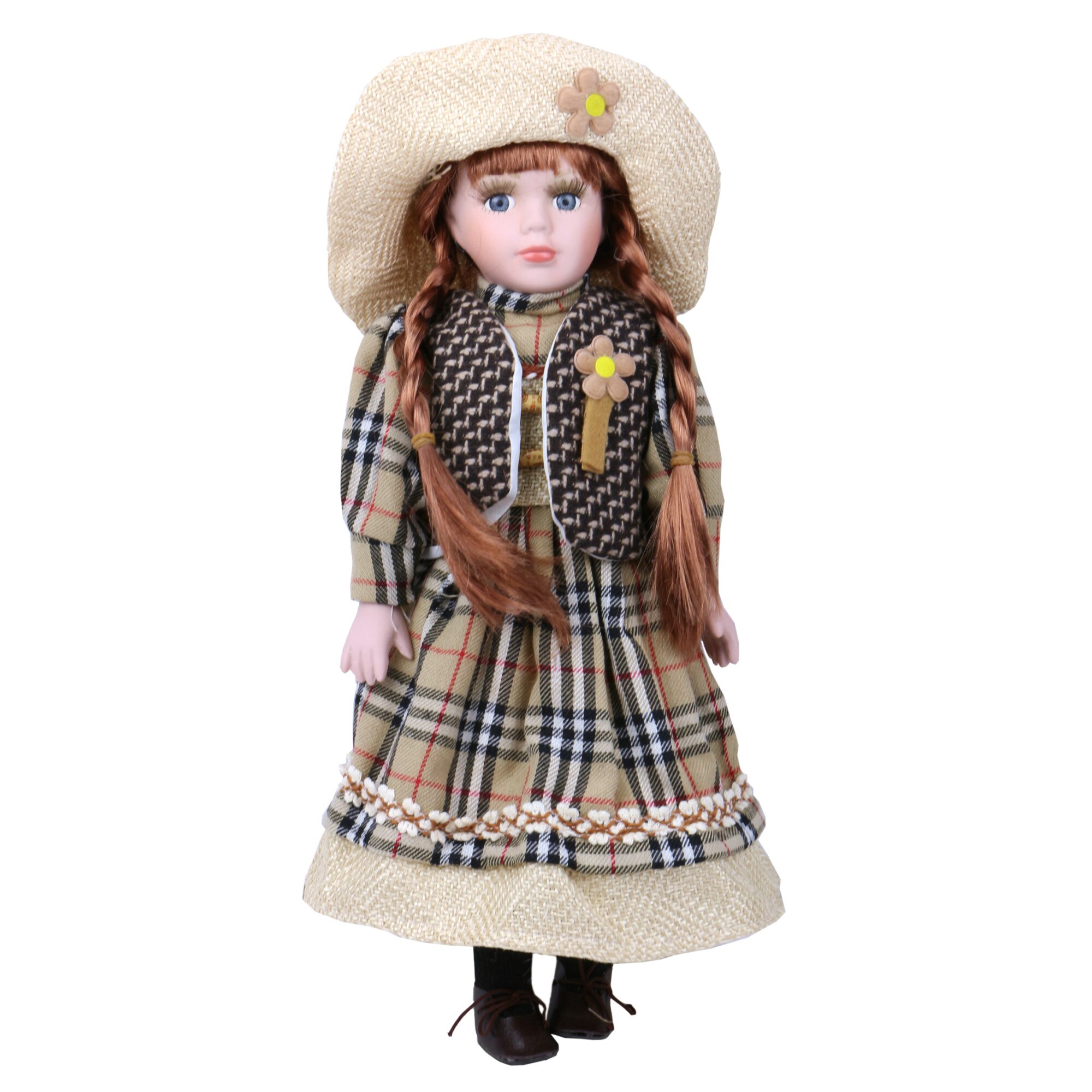 Papusa de colectie, Portelan, Tinuta Vintage, Maro, 40 cm - eMAG.ro