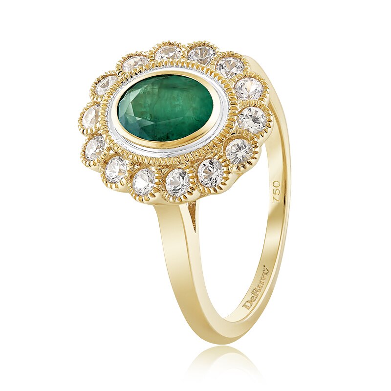 Inel Deruvo Aur 18k Smarald, Safire Albe, 54 RCRB00353EG-EMSAY - eMAG.ro