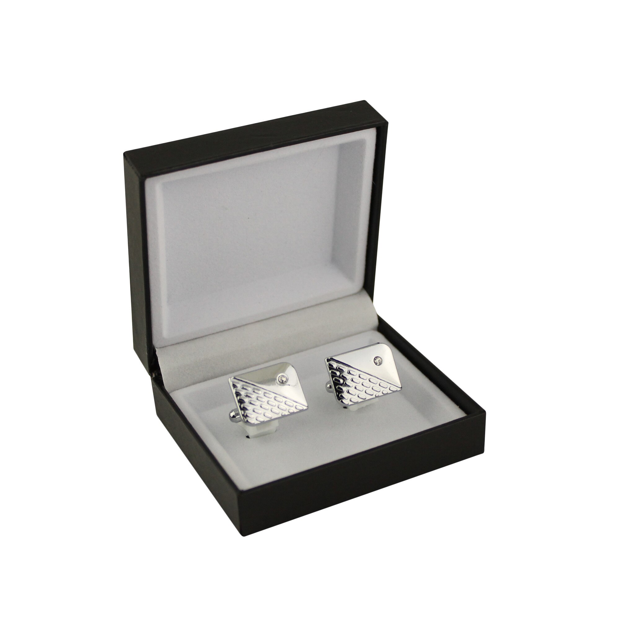 Set Butoni de Camasa Argintii Dreptungiulari cu model, eleganti, de ...