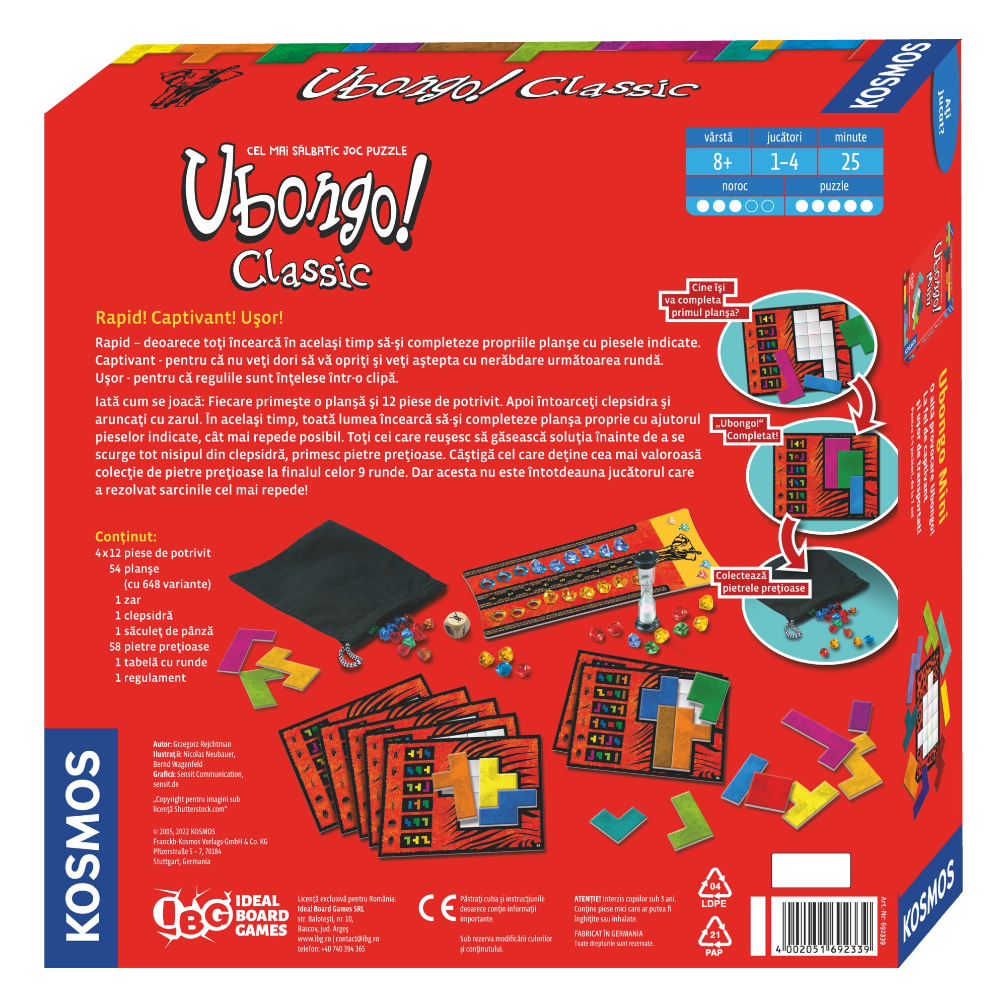 Joc Kosmos - Ubongo Classic, 1-4 jucatori, +8 ani - eMAG.ro