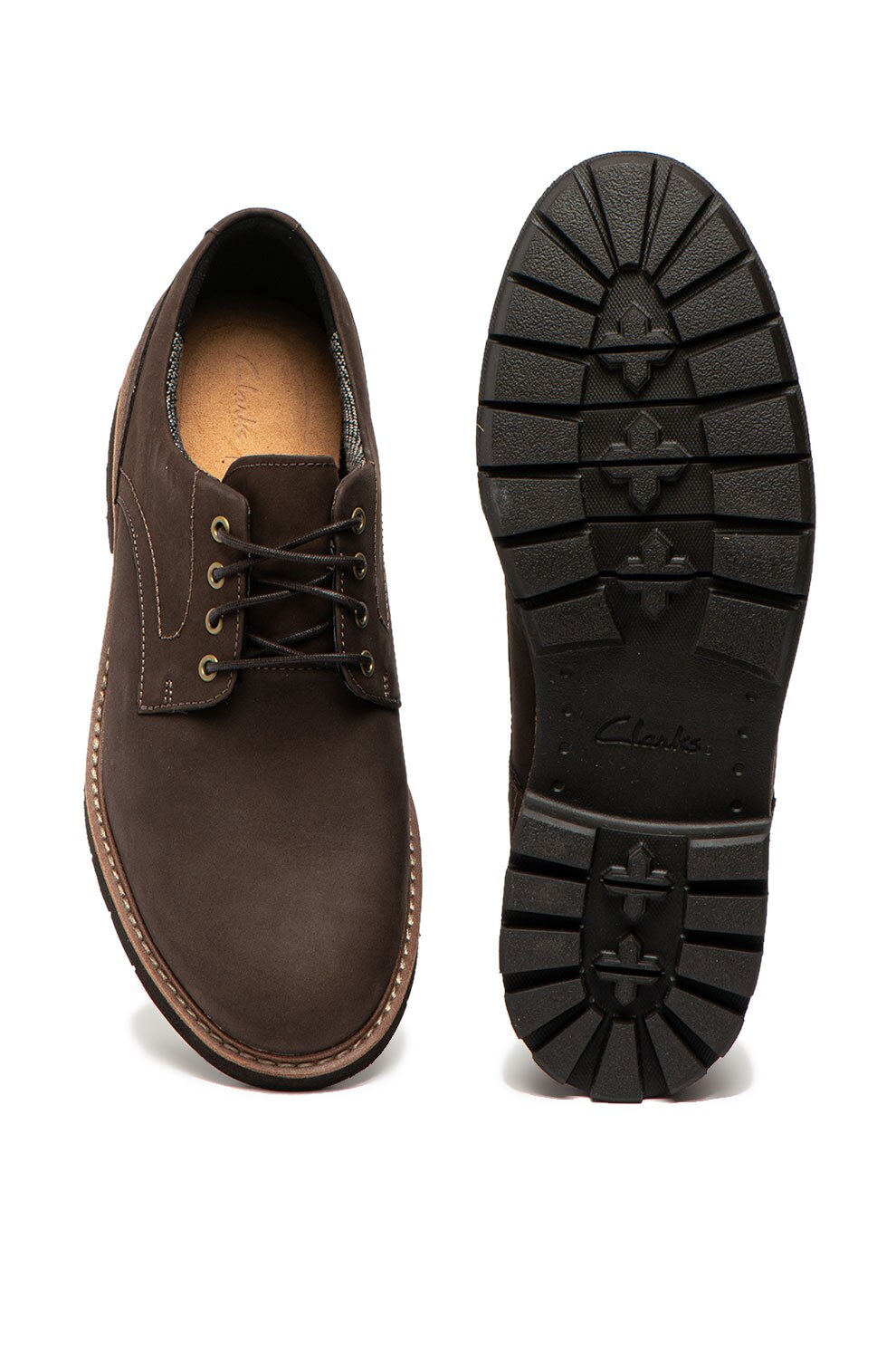 Clarks, Кожени обувки Batcombe Hall, Кафяв, 10.5 - eMAG.bg