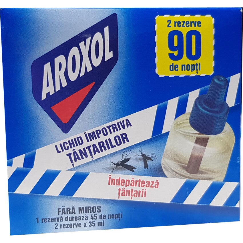 Електрически пълнител за машинка, против комари, Aroxol, 2 х35мл 90 ...