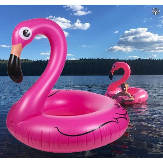 Colac gonflabil pentru copii si adulti, pink, diametru 90 cm, Flamingo ...