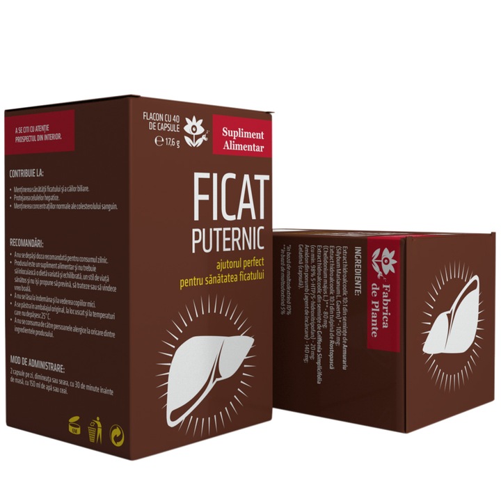 Supliment alimentar complex Ficat Puternic 40 capsule - eMAG.ro