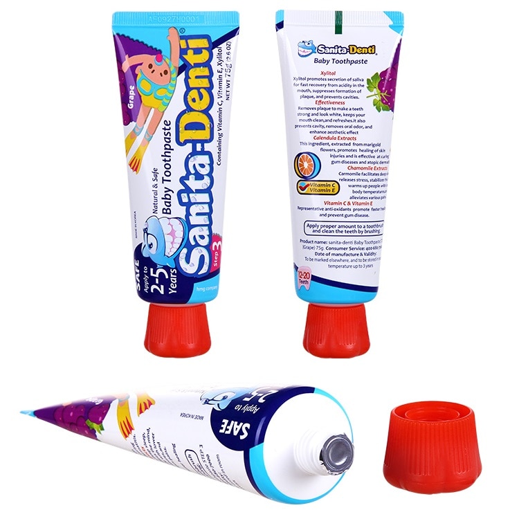 Set Pasta si periuta dinti copii, 2-5 ani, aroma Struguri, 75g ...