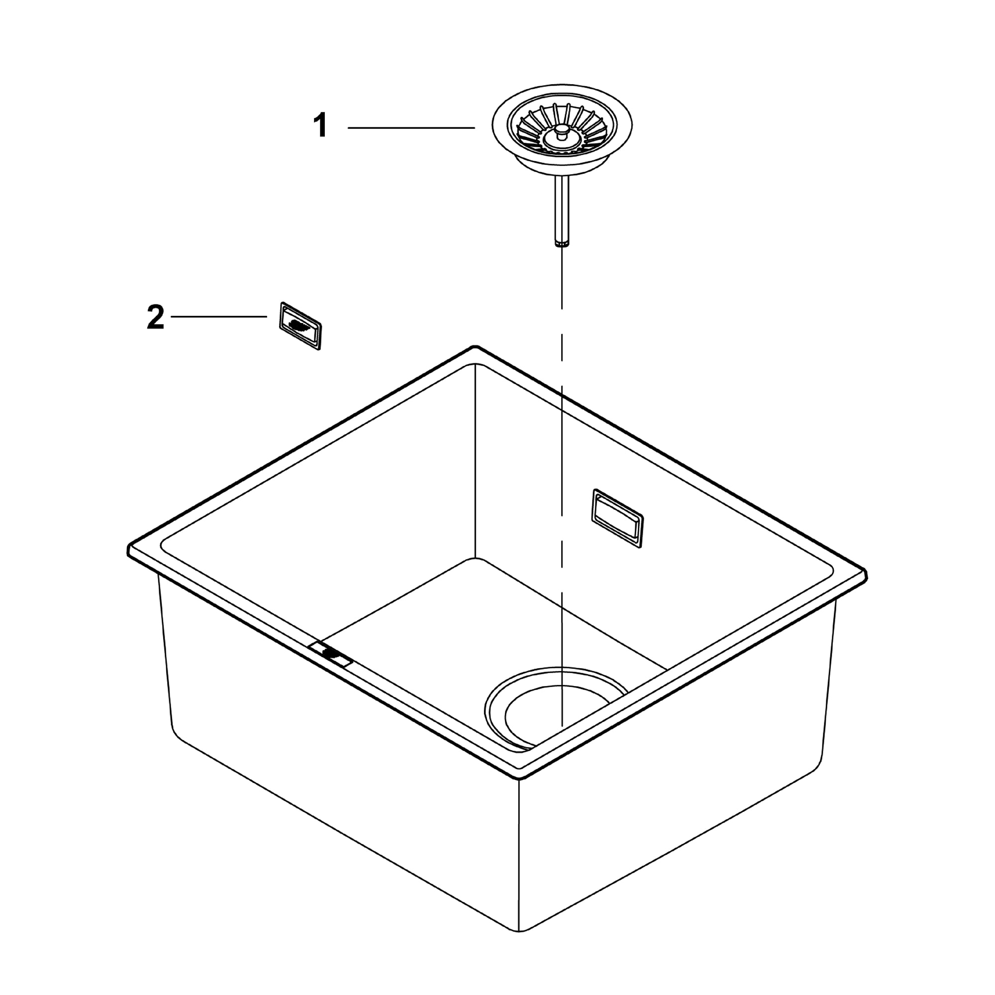 Chiuveta compozit Grohe K700U 31653AP0, 457x406 mm, montare sub blat ...