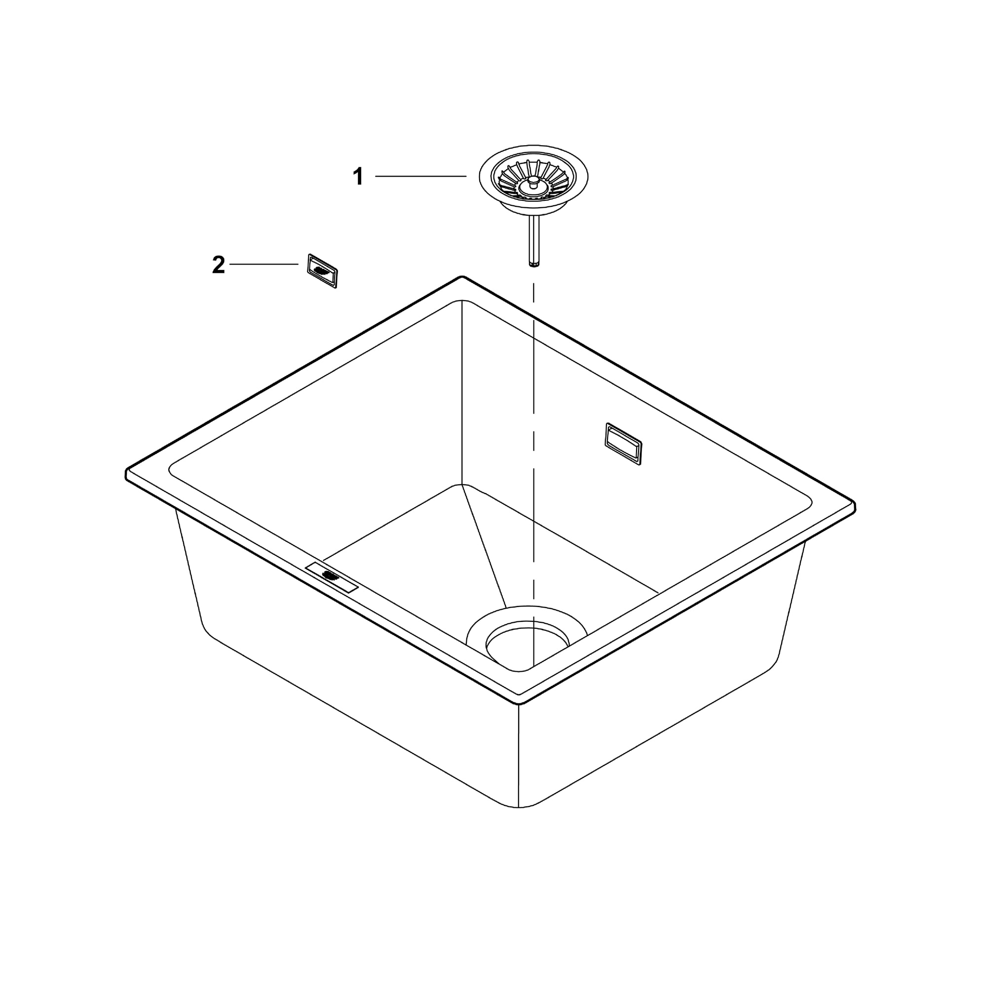 Мивка Grohe K700U 31654AP0, Композитна, 533x457 мм, Ръчно източване ...